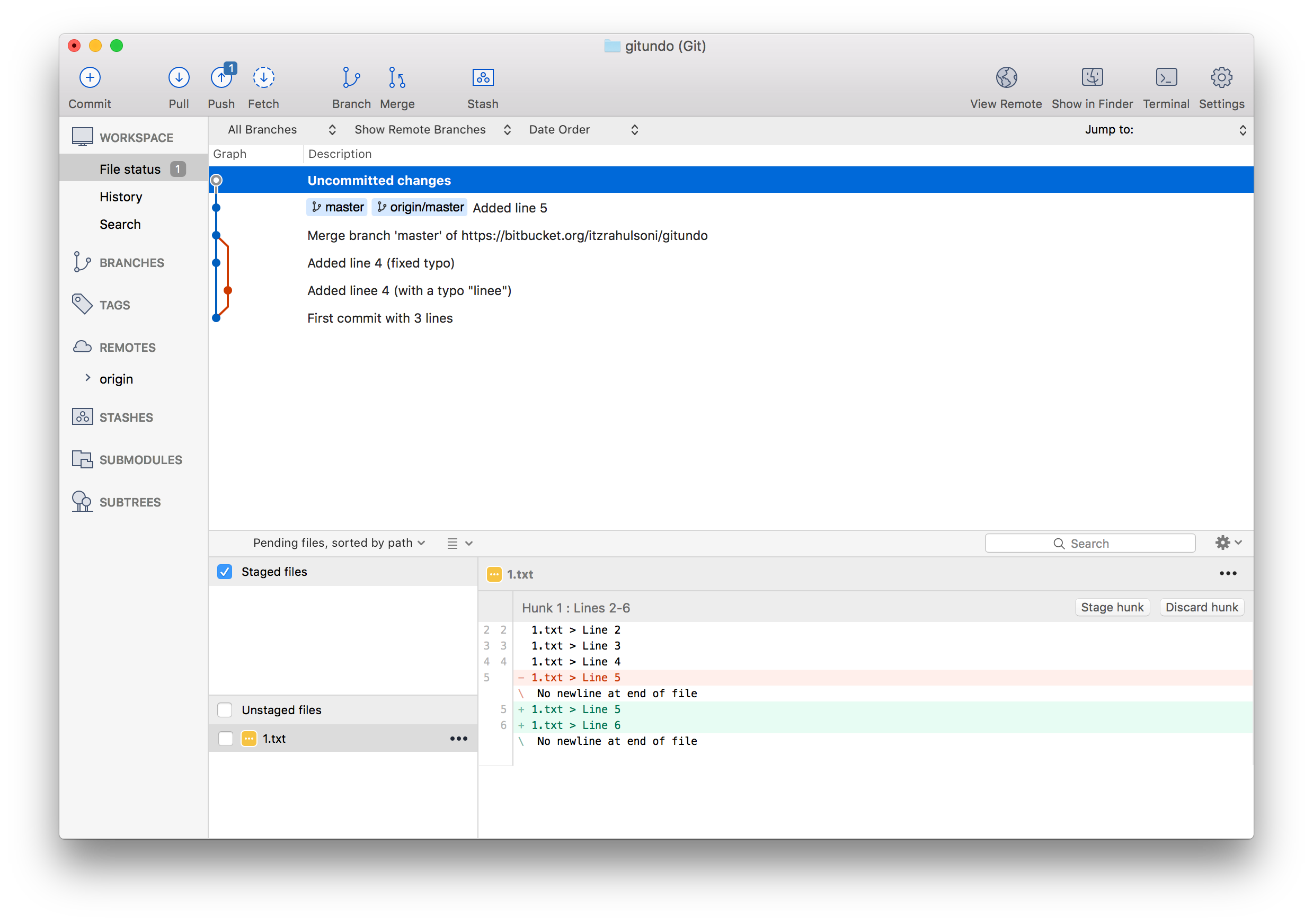 How To Undo In Git Using Sourcetree